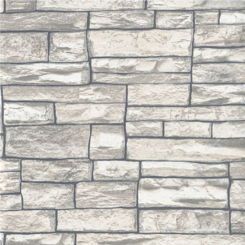 Stack Stone Block Brick Wallpaper Non Woven – Wallpaper Brokers